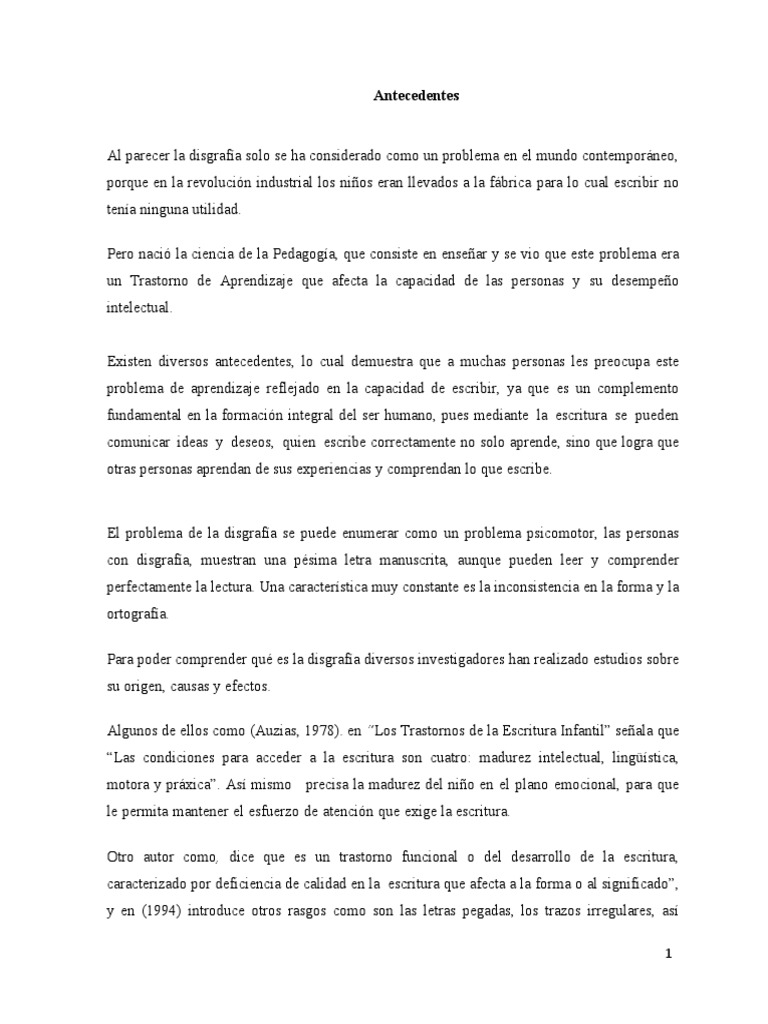 Antecedentes | PDF | Aprendizaje | Escritura