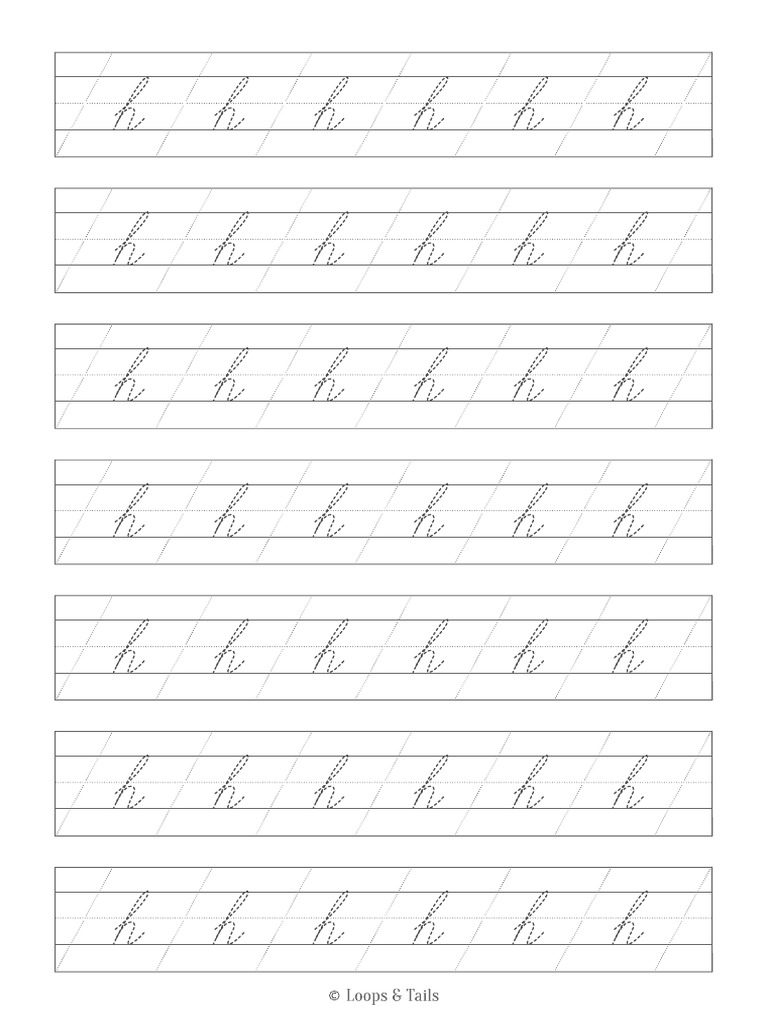 Cursive Worksheet Lowercase H | PDF