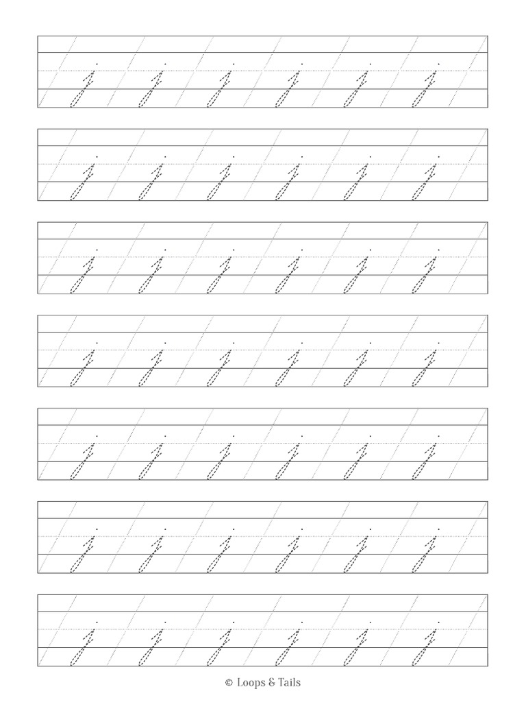 Cursive Worksheet Lowercase J | PDF
