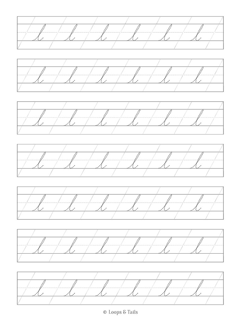Cursive Worksheet Lowercase L | PDF