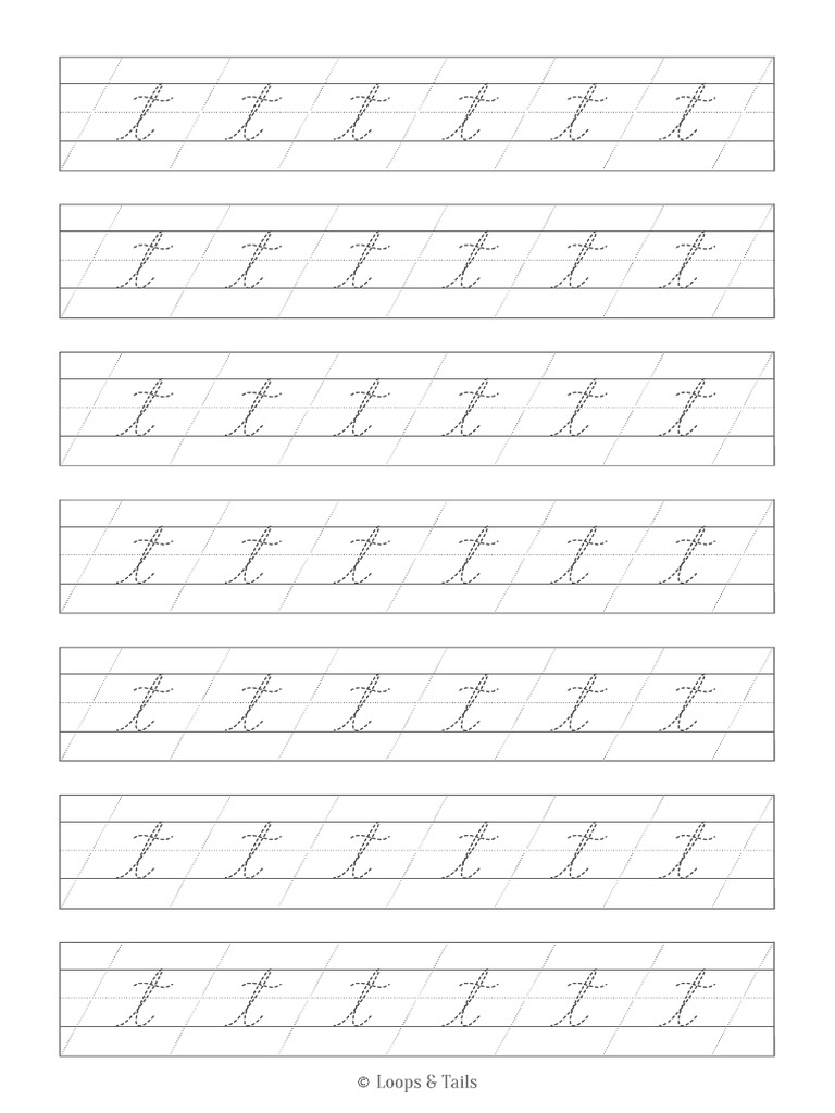 Cursive Worksheet Lowercase T | PDF
