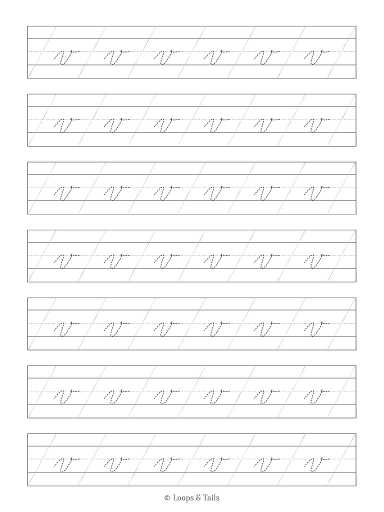 Cursive Worksheet Lowercase V | PDF