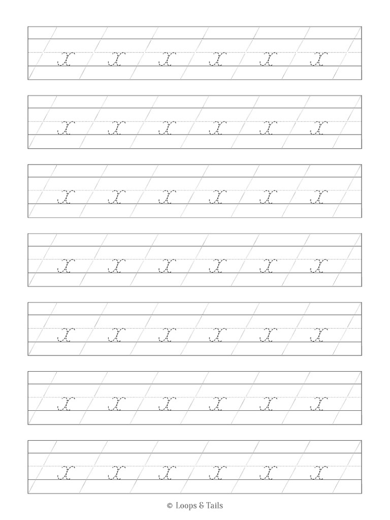 Cursive Worksheet Lowercase X | PDF