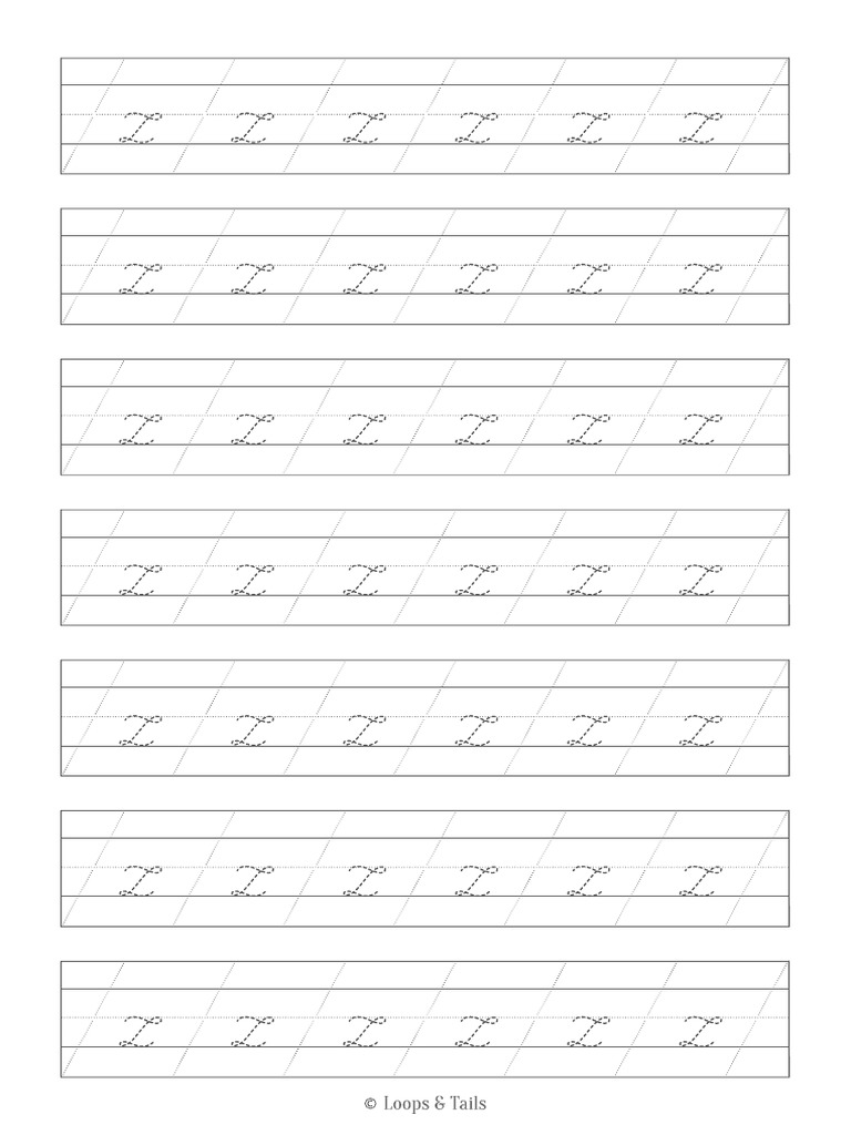 Cursive Worksheet Lowercase Z | PDF