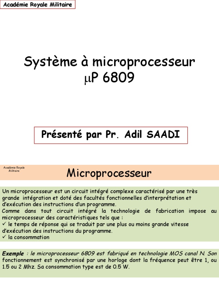 Système À Microprocesseur | PDF | Microprocesseur | Processeur