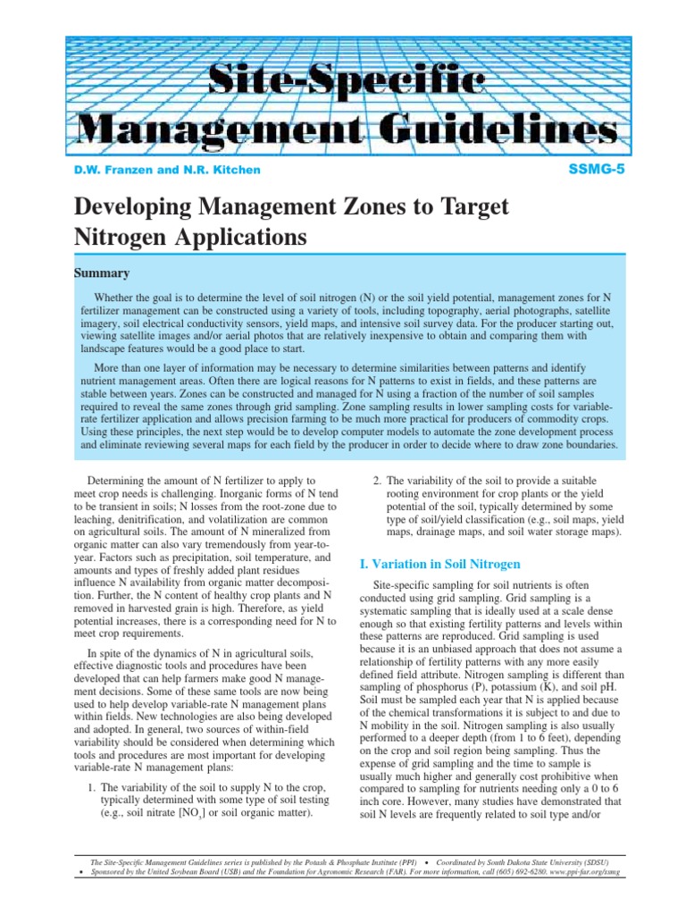 Developing Management Zones To Target N Applications | PDF | Soil ...