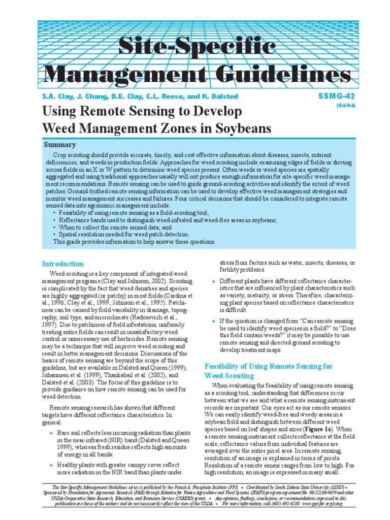 Remote Sensing for Weed Management | PDF | Image Resolution | Infrared