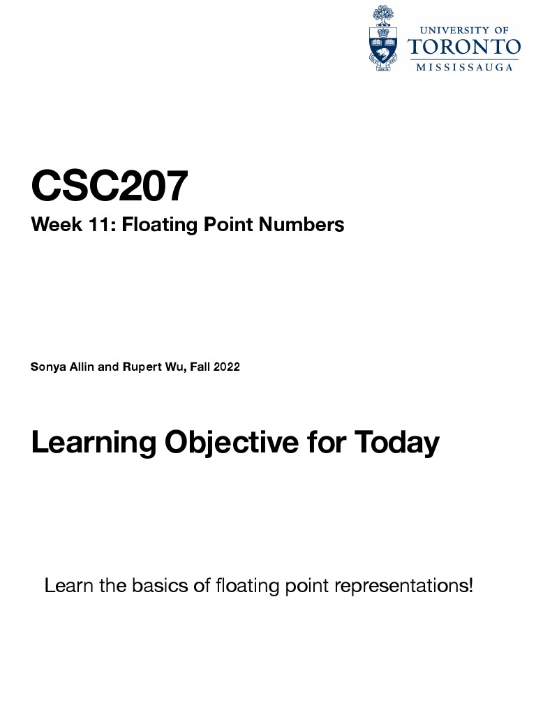 Lecture11 Slides 1 | PDF | Decimal | Numbers