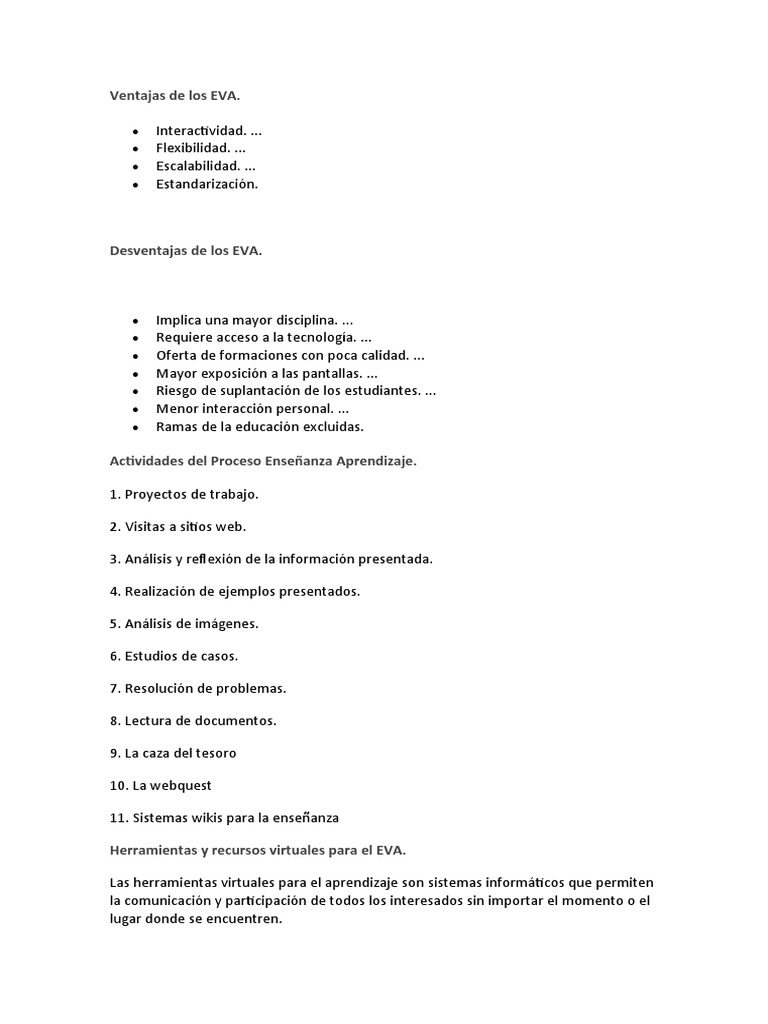 Ventajas de Los EVA | PDF