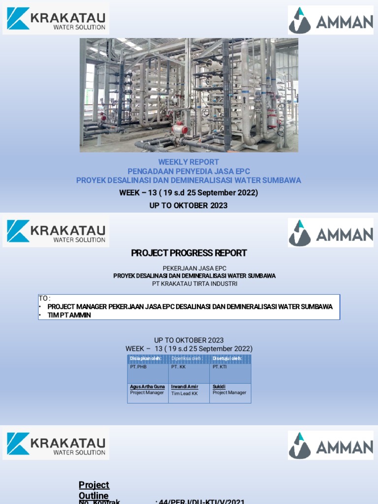 Contoh Weekly Report PT Krakatau | PDF