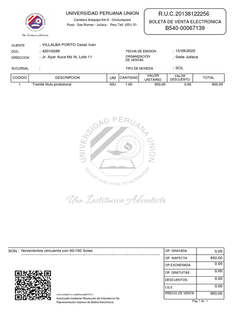 Boleta de Venta | PDF