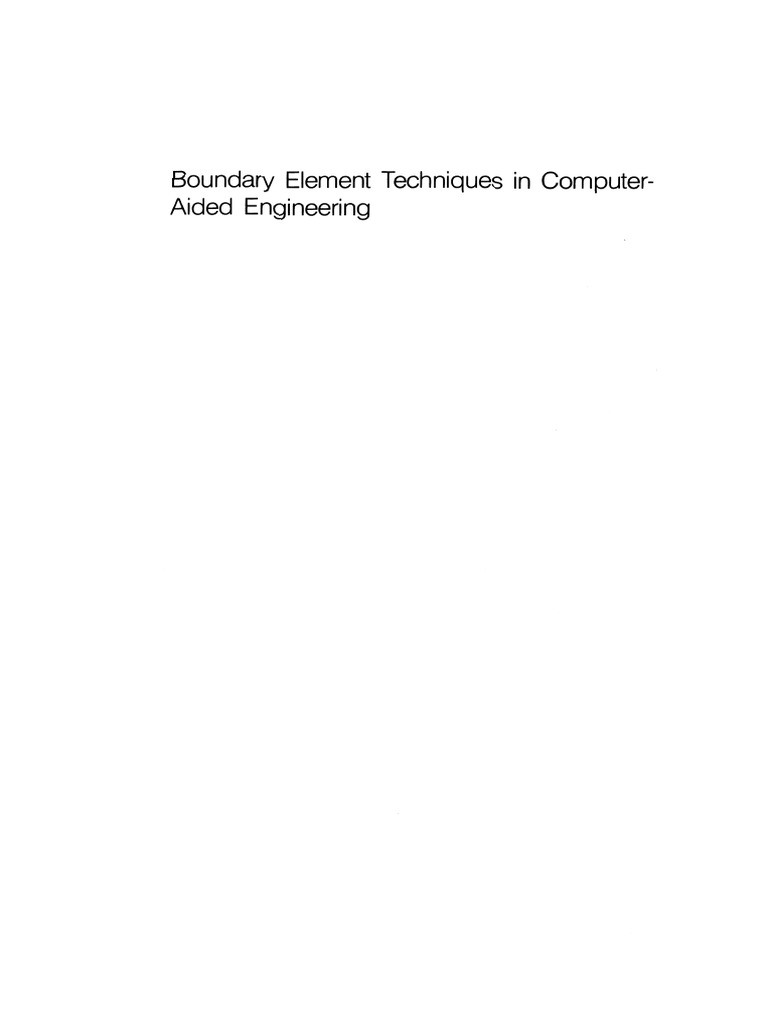 Boundary Element Techniques in Computer-Aided Engineering | PDF ...