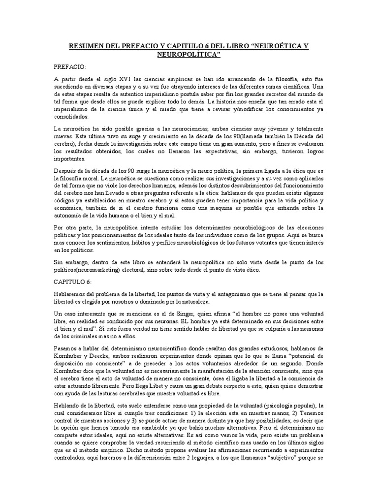 Resumen Del Prefacio y Capitulo 6 Del Libro | PDF | Determinismo ...