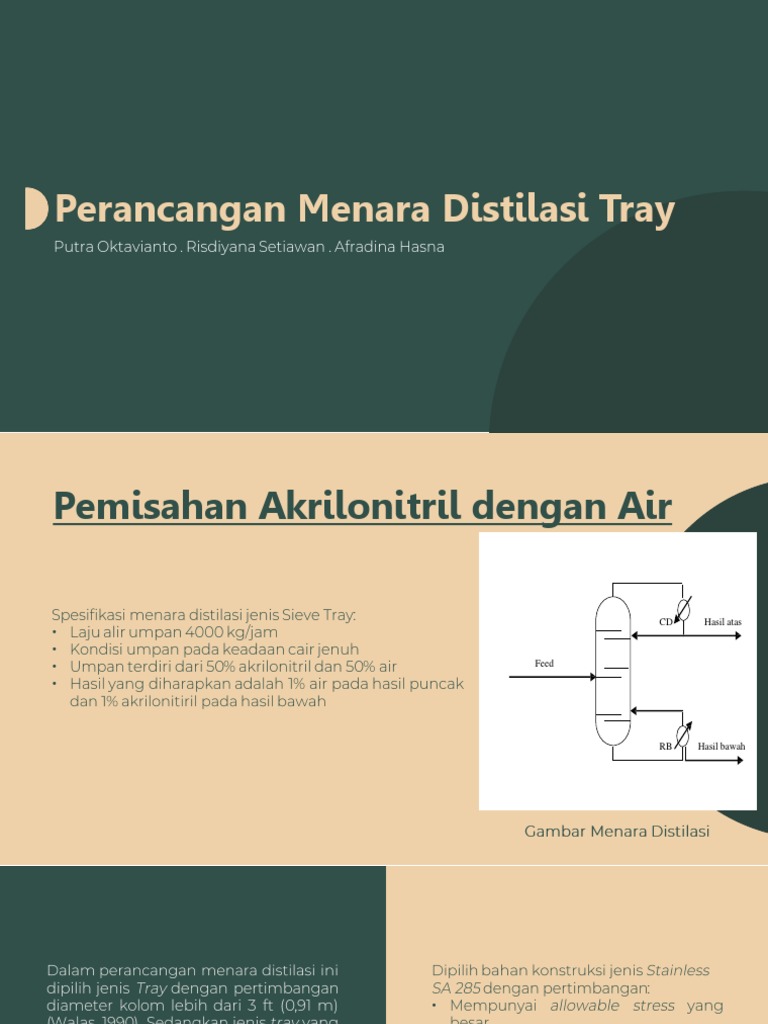 22-12-01 CONTOH TUGAS APIK Perancangan Menara Distilasi Tray | PDF