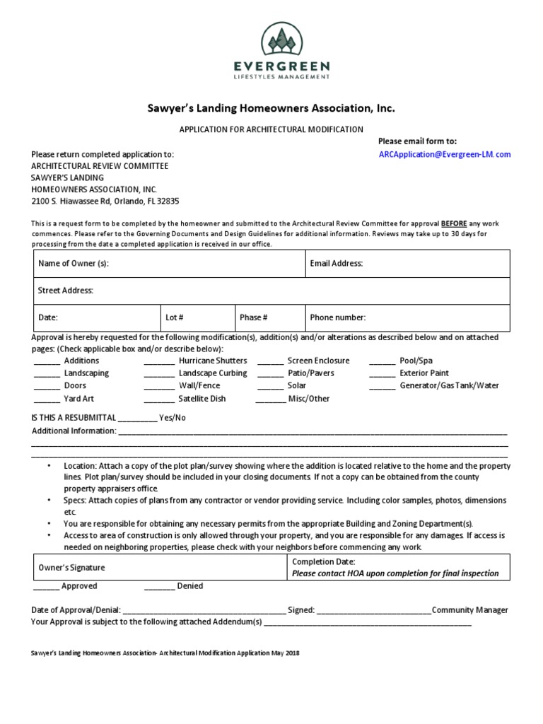 Sawyer's Landing-ACC Application | PDF