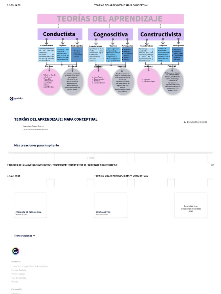 Teorías Del Aprendizaje - Mapa Conceptual | PDF | Conceptos psicologicos | Aprendizaje