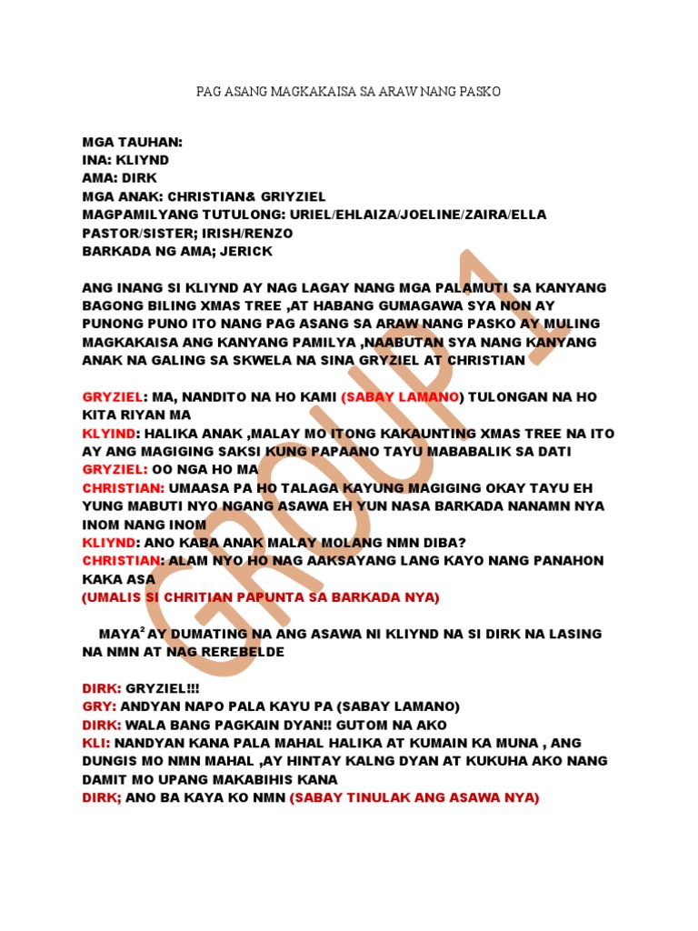 Pag Asang Magkakaisa Sa Araw Nang Pasko | PDF