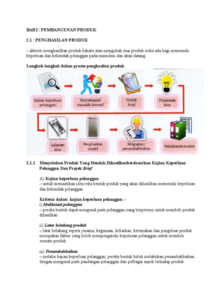 Nota Bab 2.1 Penghasilan Produk | PDF