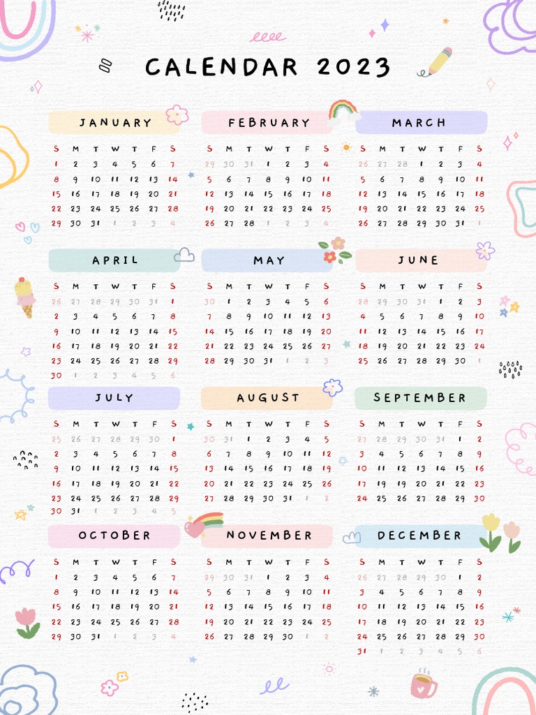 Calendar 2023 - Back To School Theme | PDF | Public Holiday | Observances