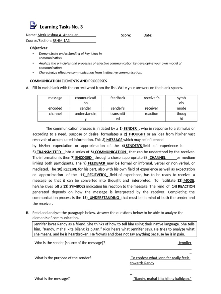 ANGOLUAN Learning Tasks No 3 | PDF | Communication | Social Media