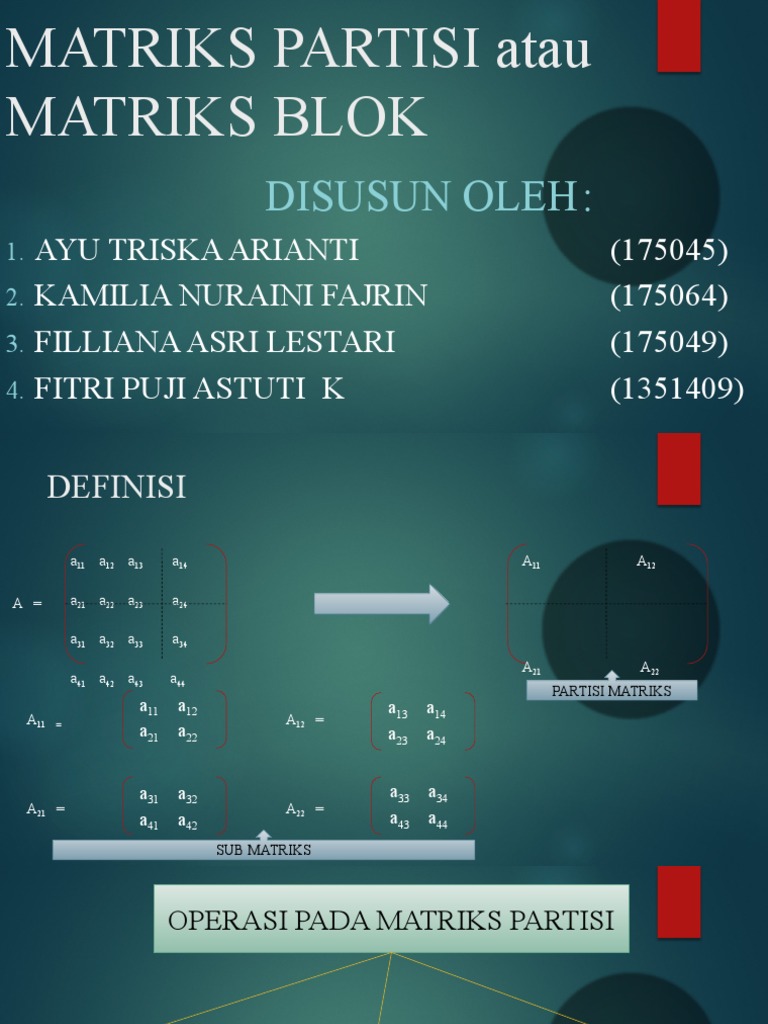 MATRIKS PARTISI Atau MATRIKS BLOK-2-1 | PDF