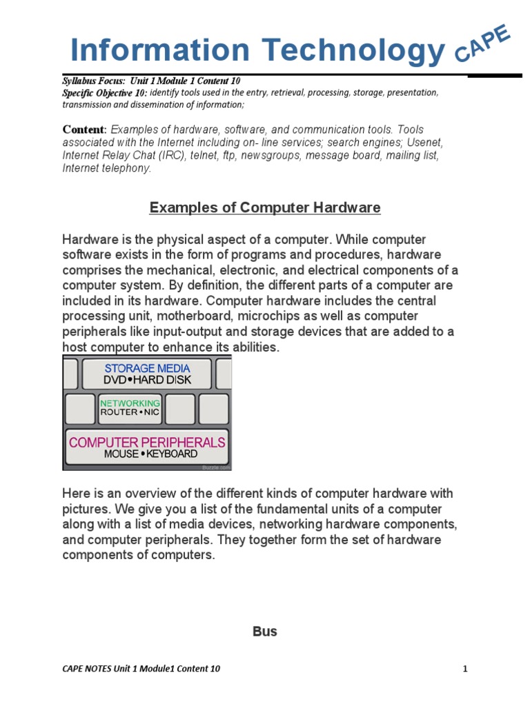 PDF Document 11 Information Technology Cape Notes | PDF | File Transfer ...