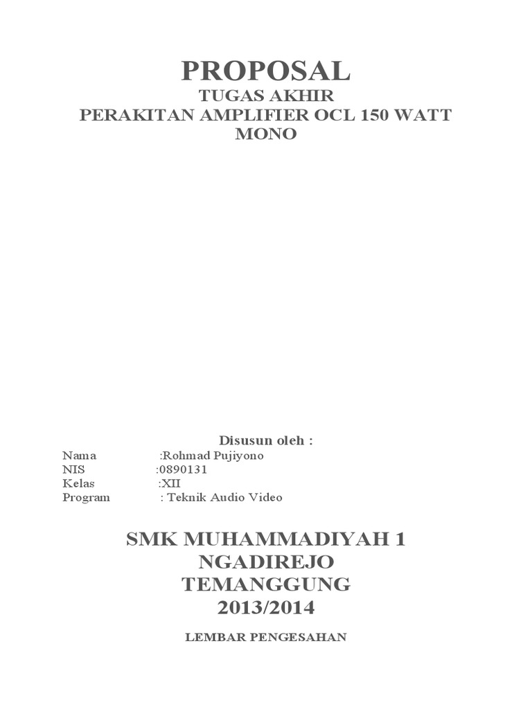 Contoh Proposal | PDF | Teknologi & Rekayasa