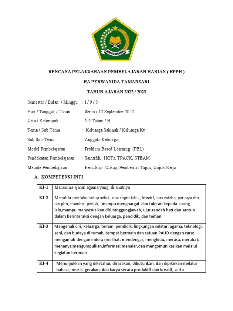 RPPH Contoh Saja | PDF
