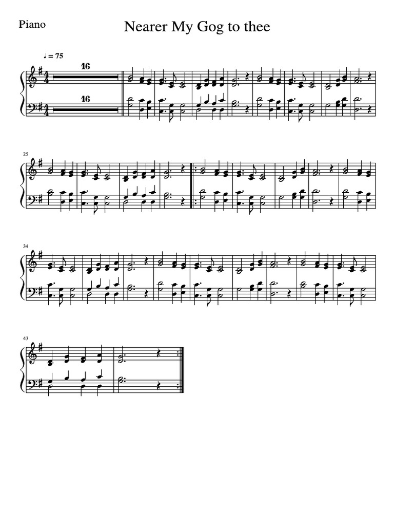 Nearer My God To Thee-Piano | PDF