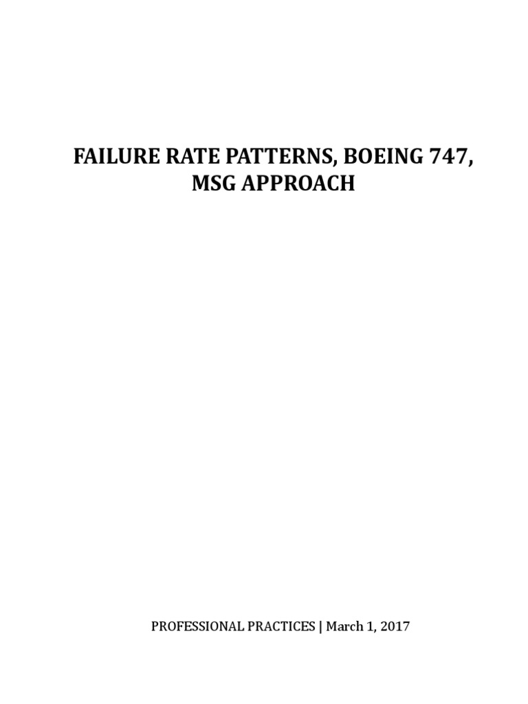 Failure Rate Patterns, Boeing 747, MSG Approach | PDF | Reliability ...
