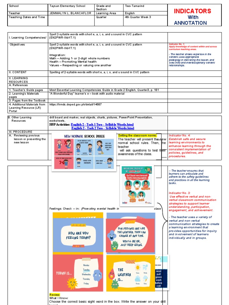 Cot English 2021 2022 Blancaflor Jemmalyn | PDF | Learning | Teachers