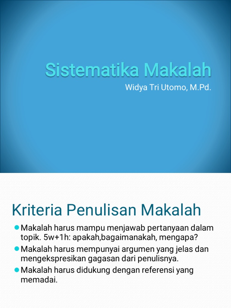 Sistematika Makalah | PDF