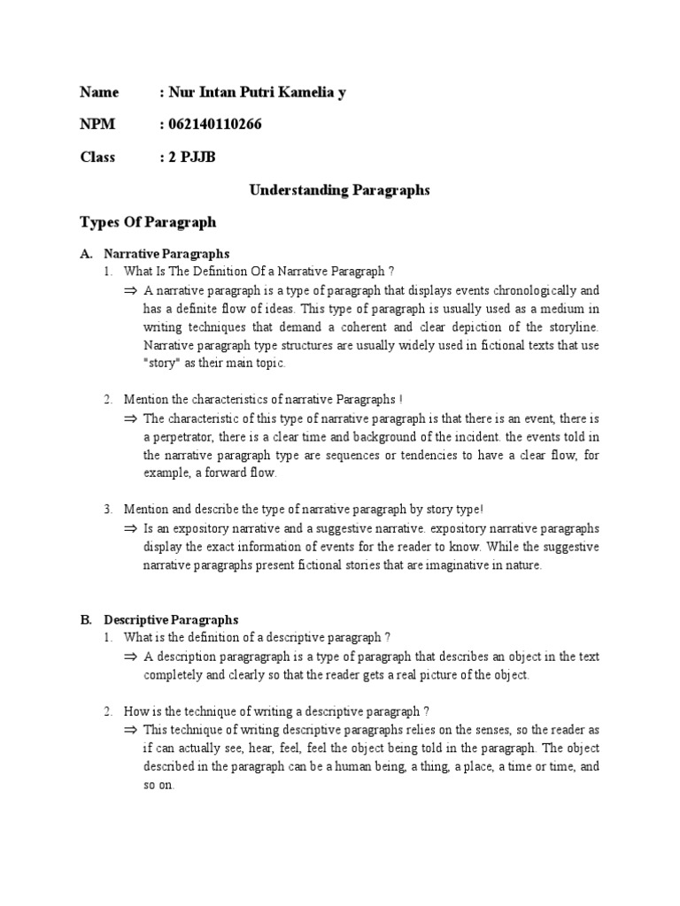 Understranding Paragraph | PDF | Narrative | Inductive Reasoning
