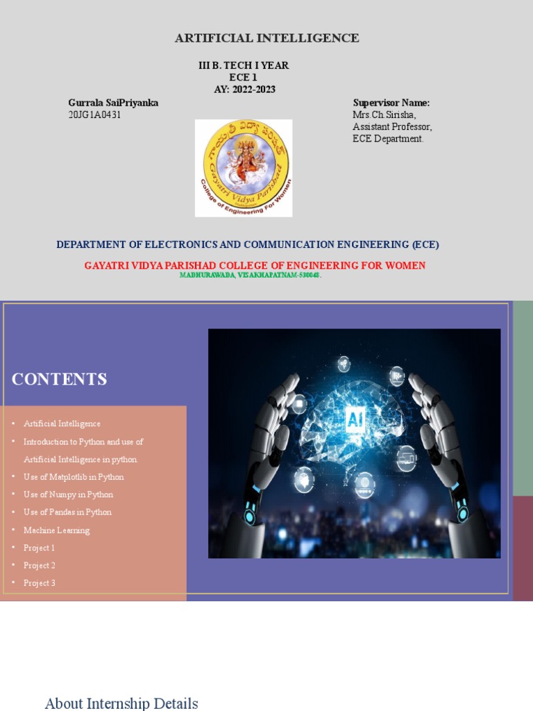 20 431 Internship PPT Final | PDF | Artificial Intelligence ...