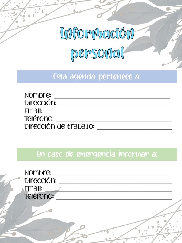 Agenda Personal y Calendario | PDF
