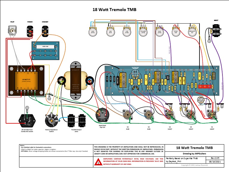 JMPGuitars 18 Watt Tremolo TMB Layout | PDF | Electronics | Electricity