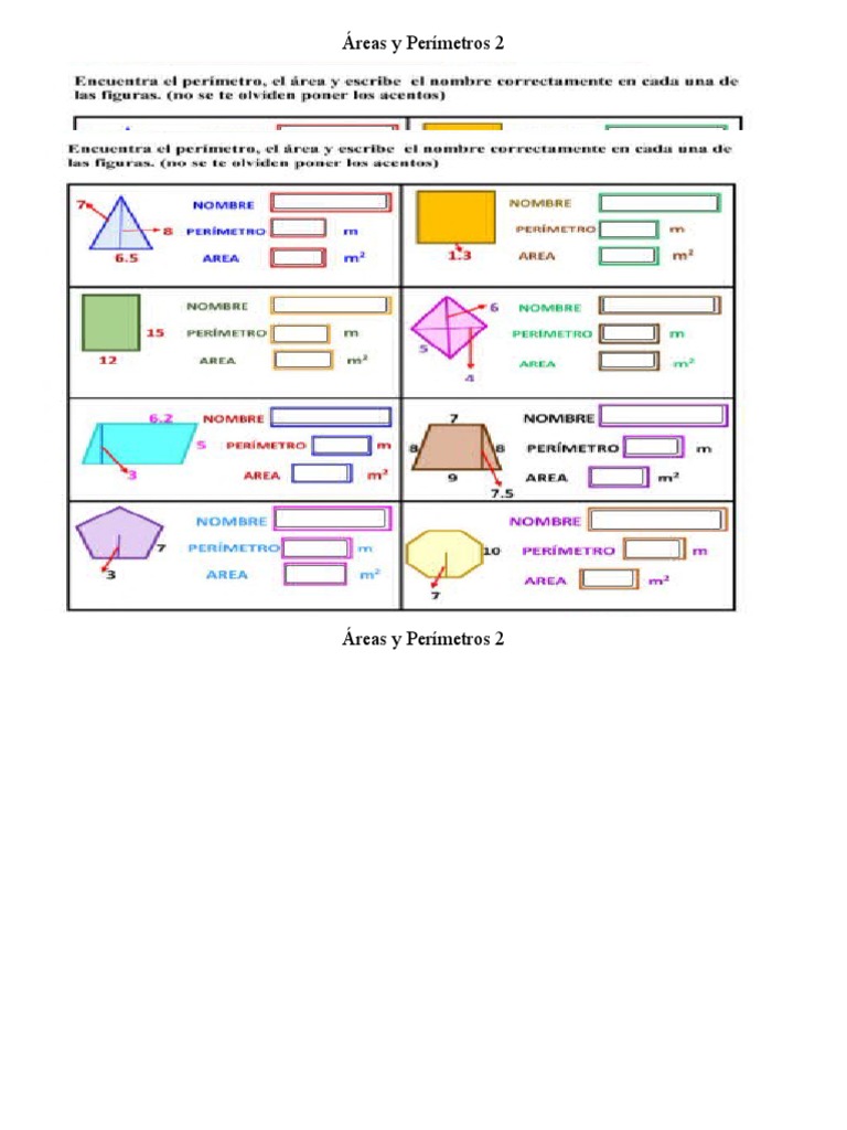 Áreas y Perímetros 2 | PDF