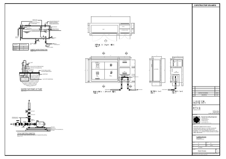 Construction Drawing: Domestic Water Storage Tank | PDF | Tap (Valve ...