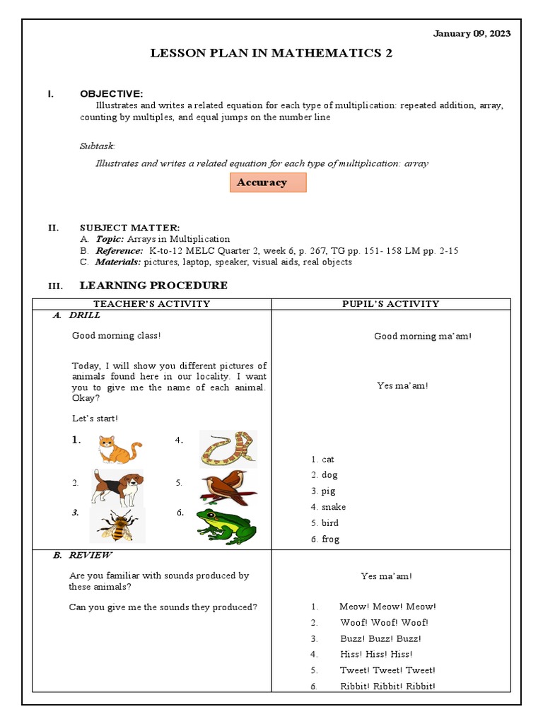 Math Co1 LP 1 | PDF | Cognition