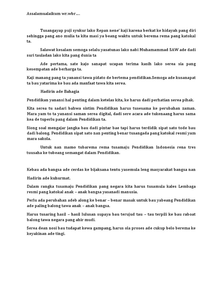 Pidato Sumbawa Yuri | PDF