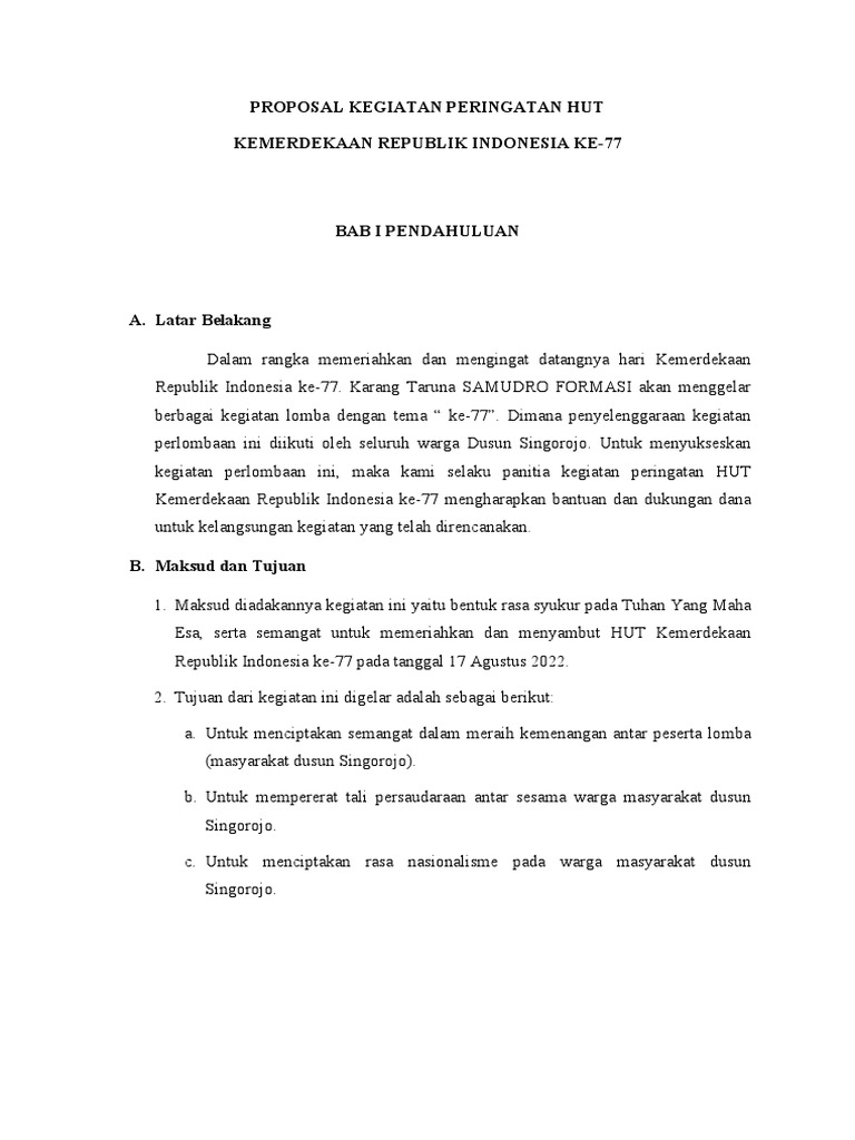 Proposal Kegiatan 17 Agustus | PDF