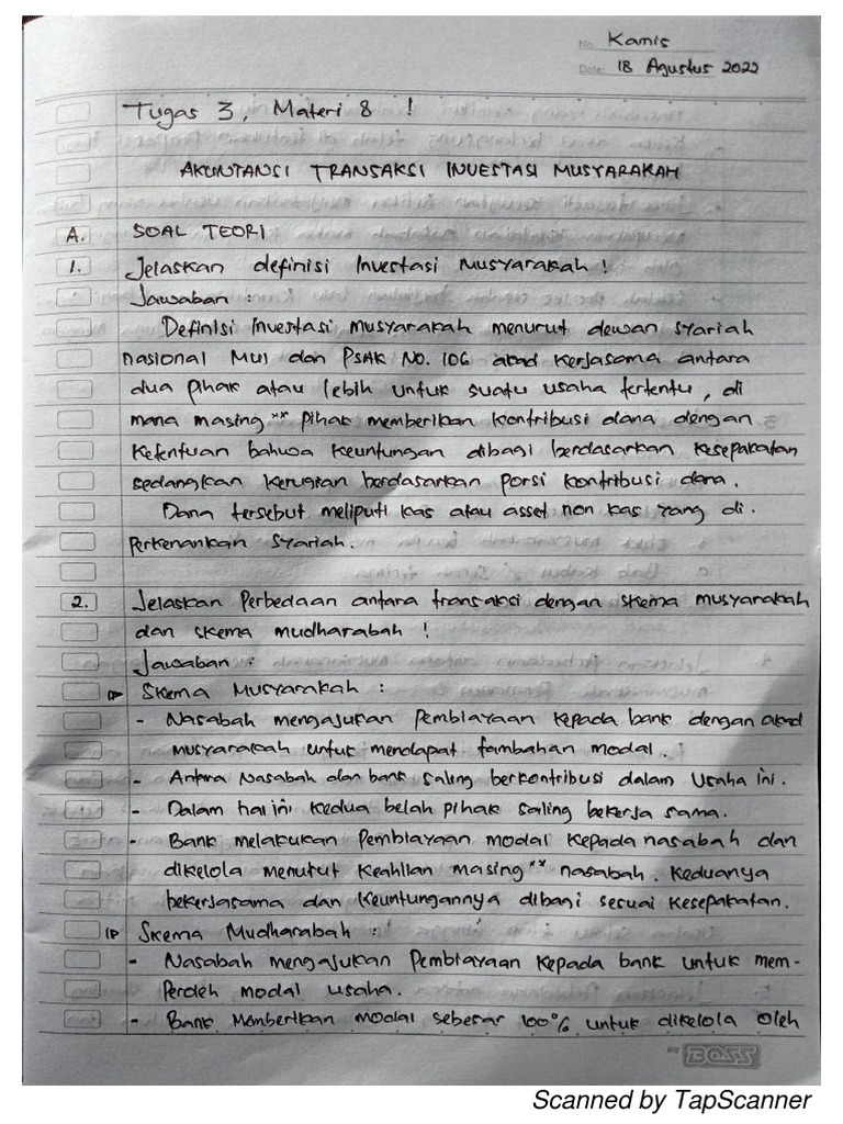 Tugas 3, Materi 8 Atk Bank Syariah Dan Keuangan Syariah | PDF