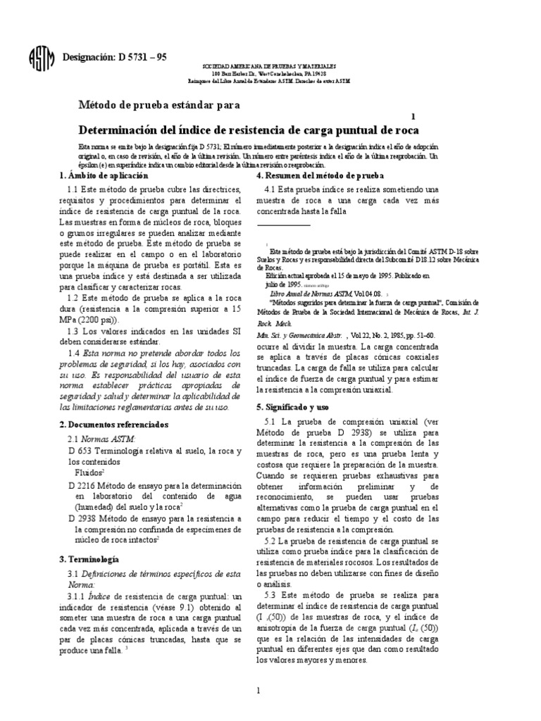 Astm D 5731 - 95 Español | PDF | Medición | Resistencia Eléctrica y Conductancia