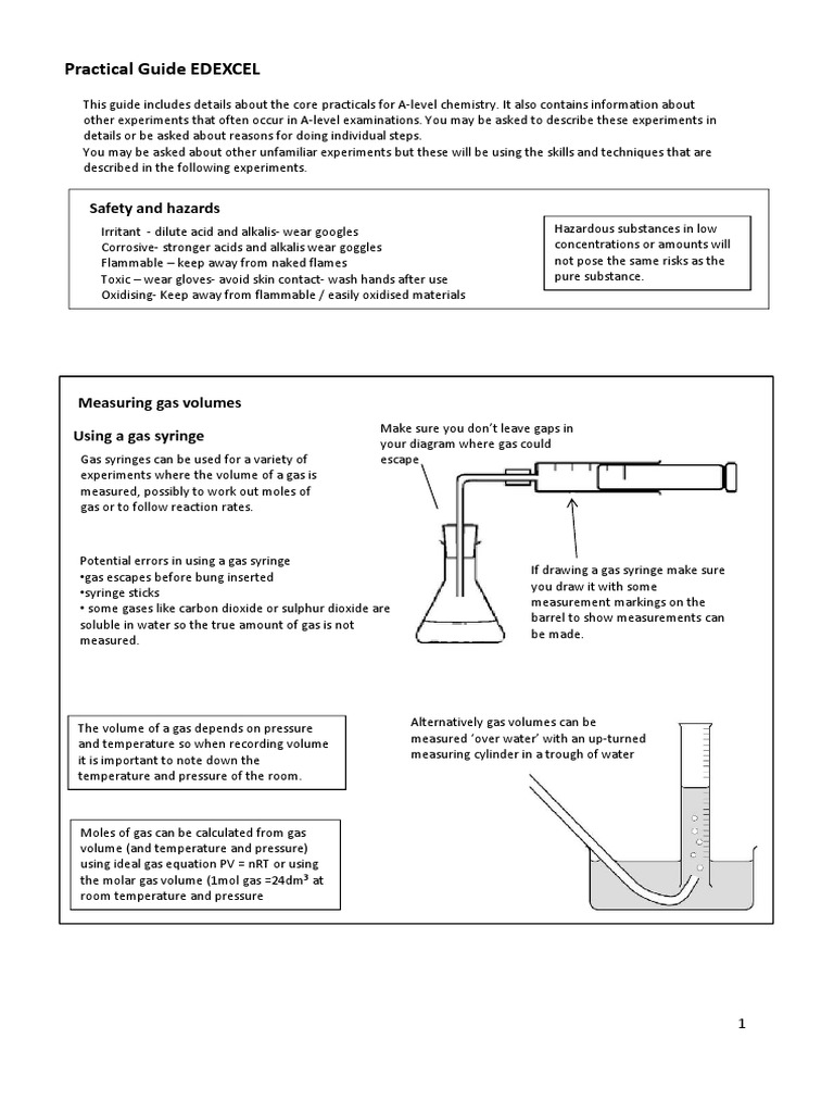 Practical Guide Edexcel | PDF | Titration | Chemistry