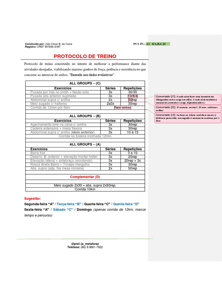 Protocolo de Treino para Mulheres | PDF