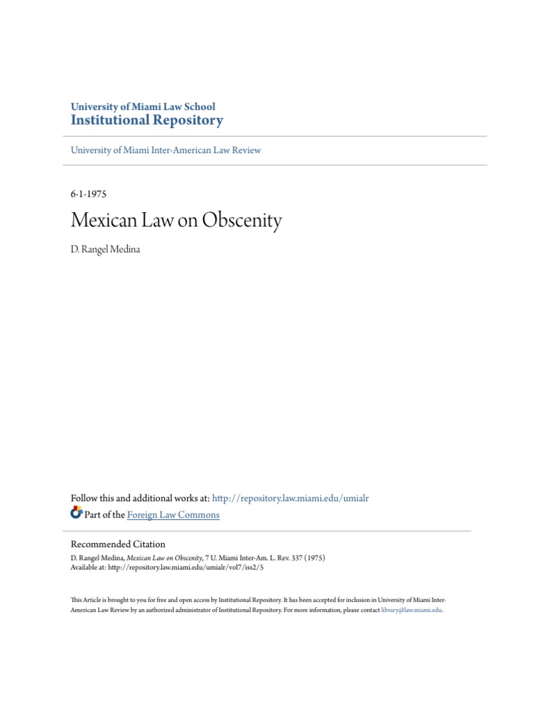 Mexican Law On Obscenity | PDF | Obscenity | Freedom Of Speech