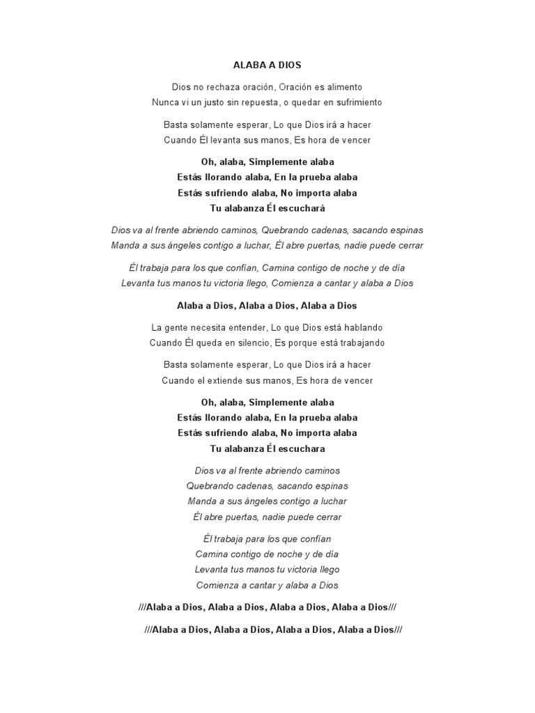 Alaba A Dios | PDF