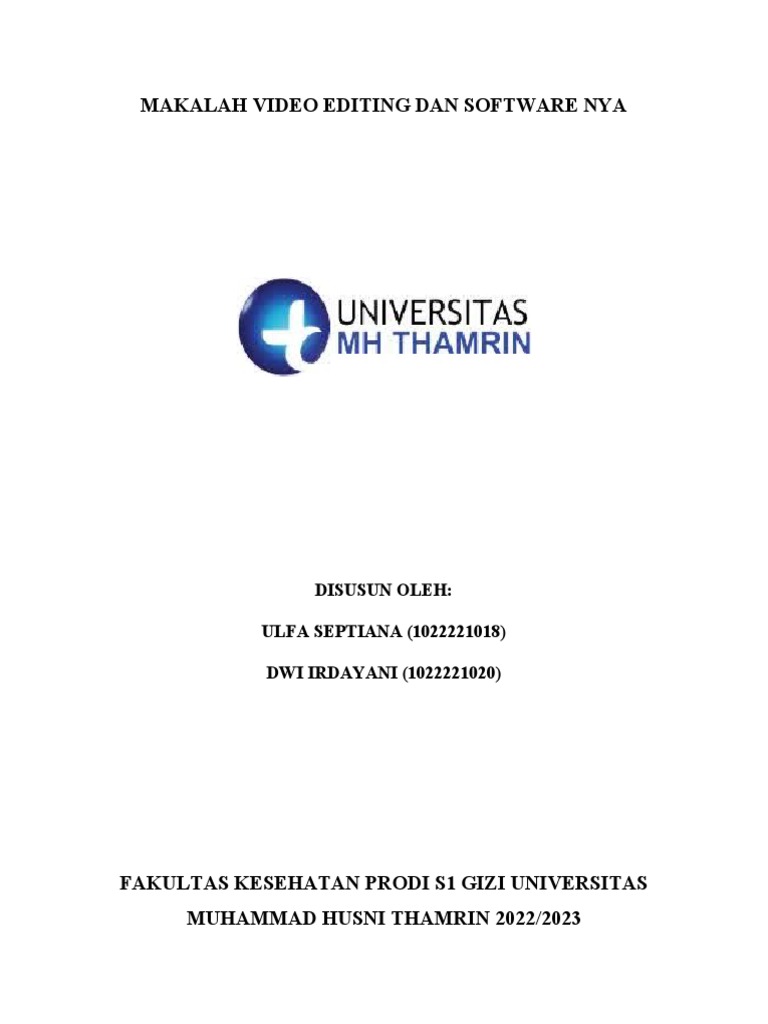 Makalah Video Editing Dan Software | PDF