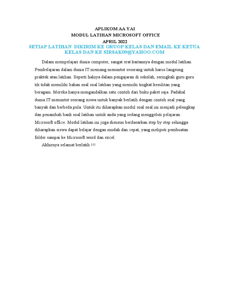 79 - 20220418105311 - Latihan Ms Word1-14 | PDF