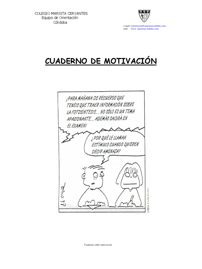 Cuaderno de Motivación Escolar | PDF | Motivación | Motivacional